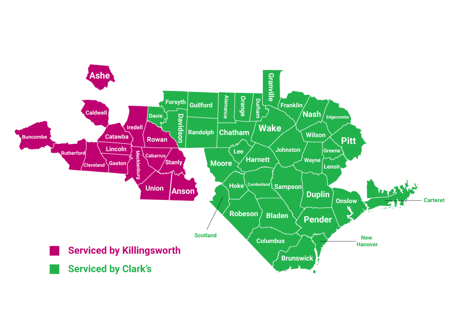 Clark's Pest Control Service Area